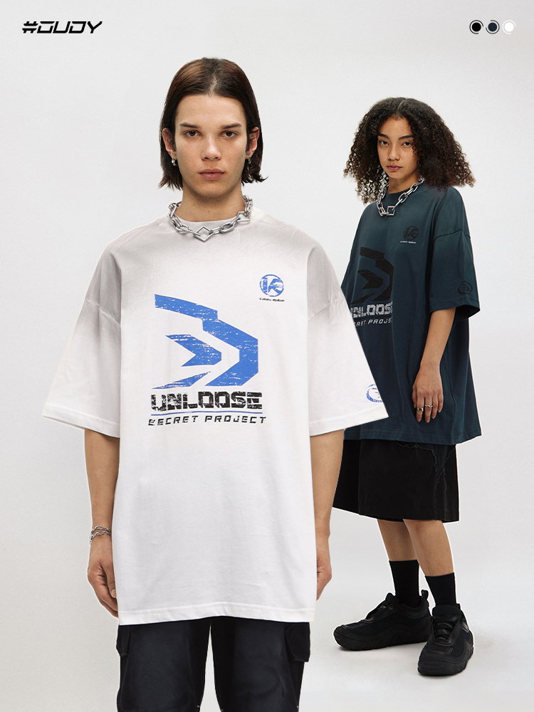 #OVDY 24SS Waste soil style printing ink jet short sleeve,T-shirt